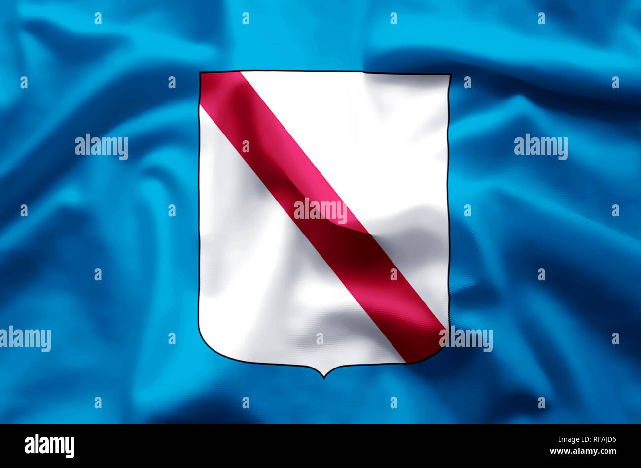 Campania stylish waving and closeup flag illustration. Perfect for ...