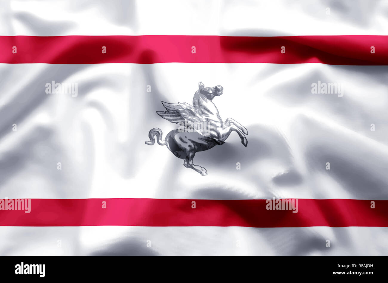 Tuscany stylish waving and closeup flag illustration. Perfect for ...