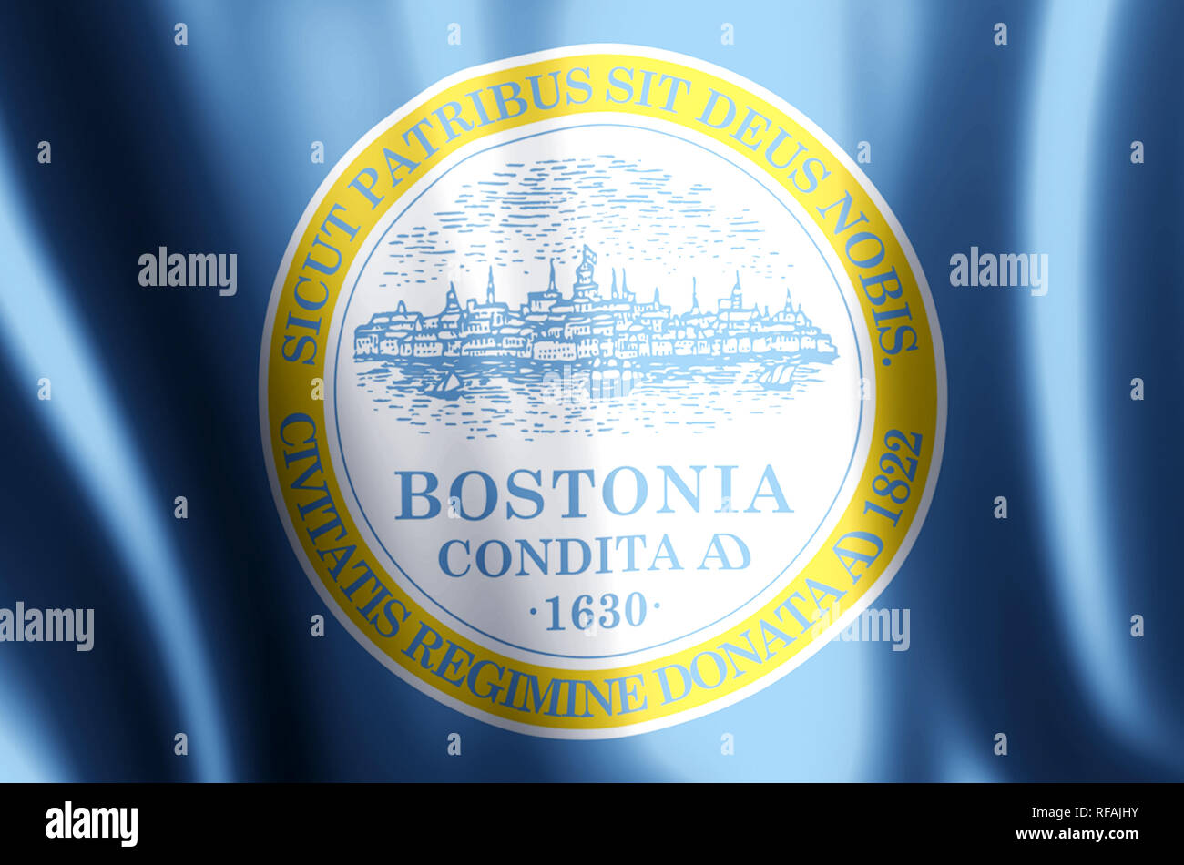 Boston stylish waving and closeup flag illustration. Perfect for ...