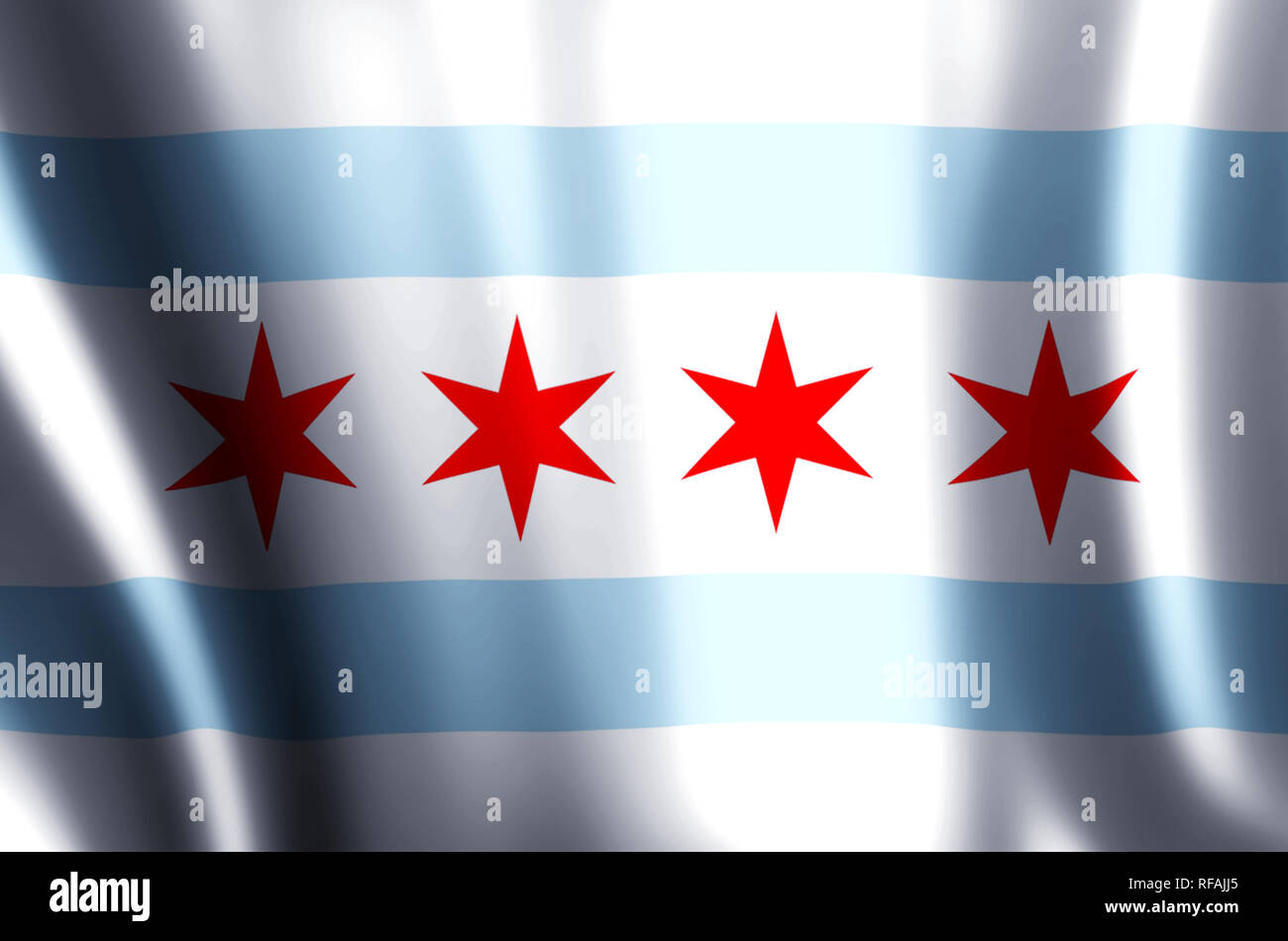 Chicago stylish waving and closeup flag illustration. Perfect for ...