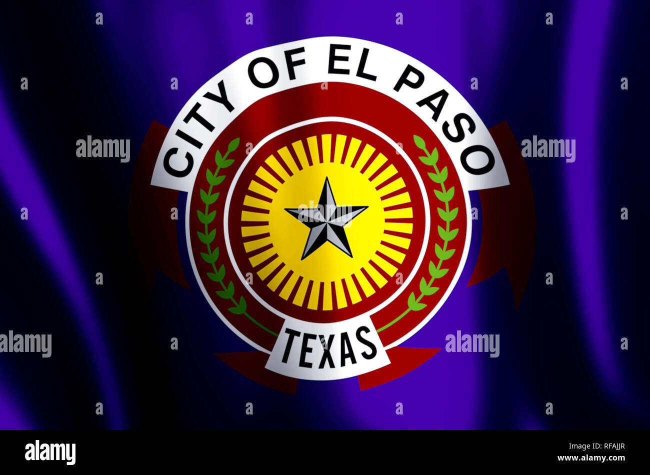 El Paso Texas stylish waving and closeup flag illustration. Perfect for ...