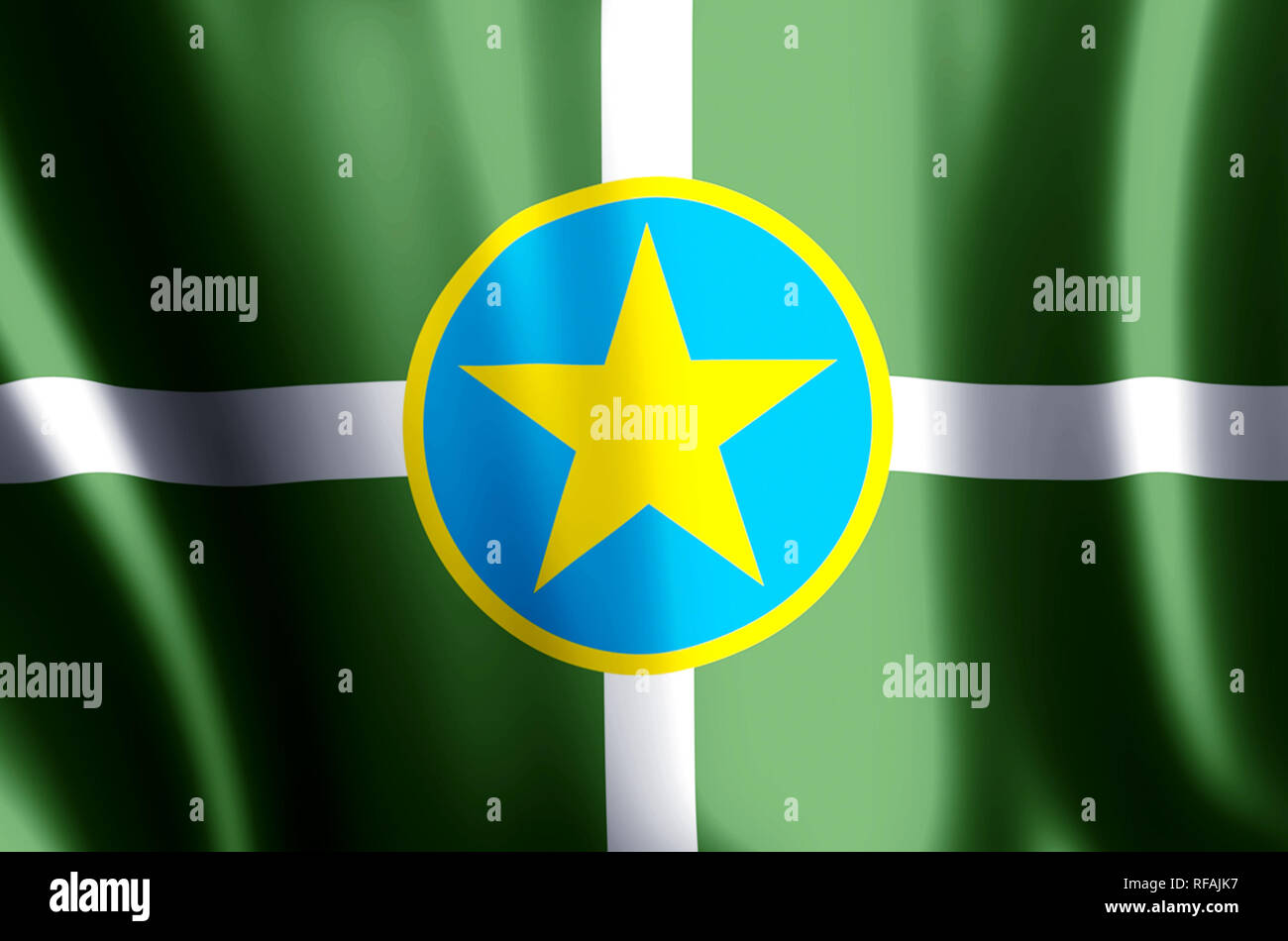 Jackson Mississippi stylish waving and closeup flag illustration ...