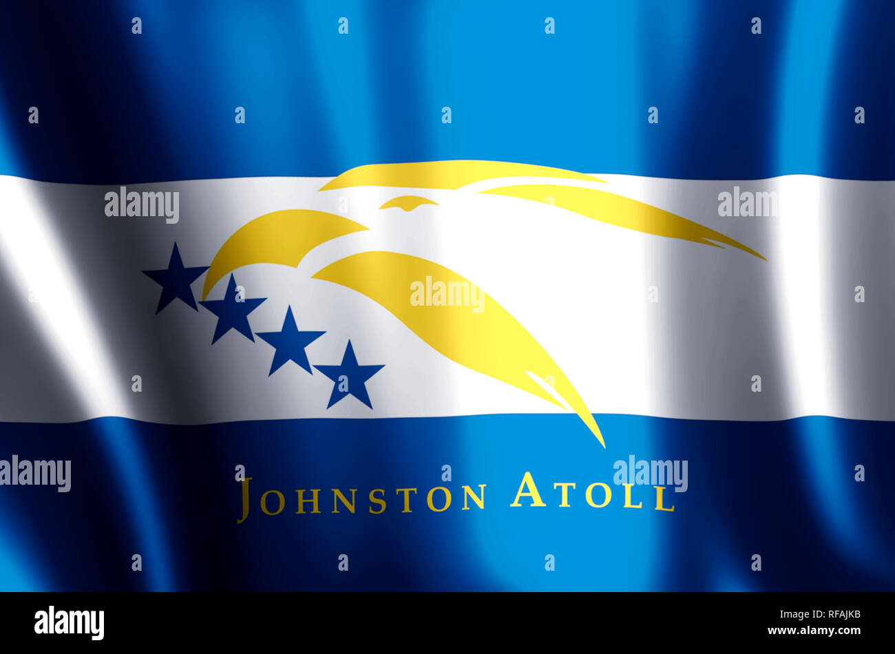 Johnston Atoll stylish waving and closeup flag illustration. Perfect ...