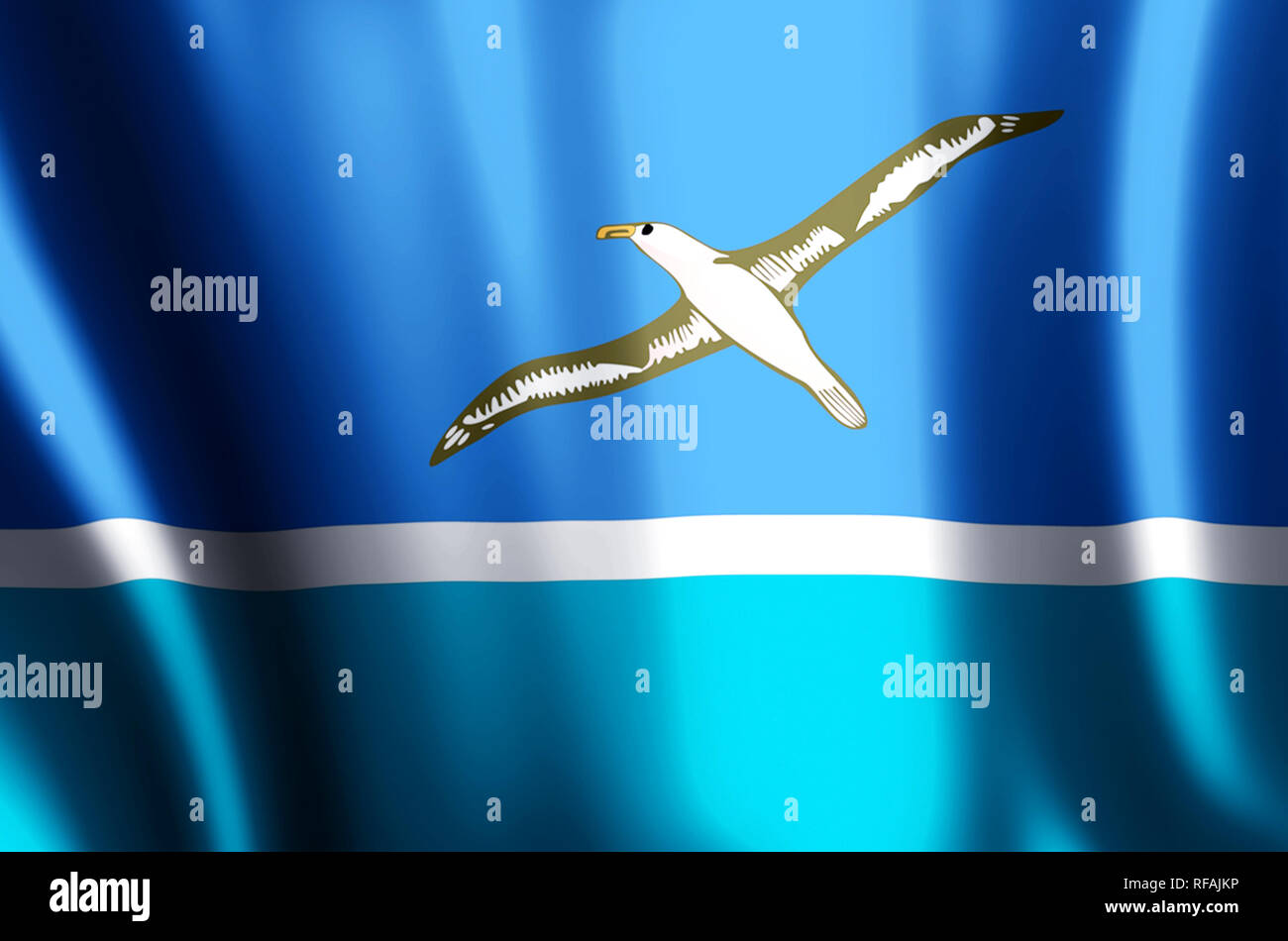 Midway Islands stylish waving and closeup flag illustration. Perfect ...