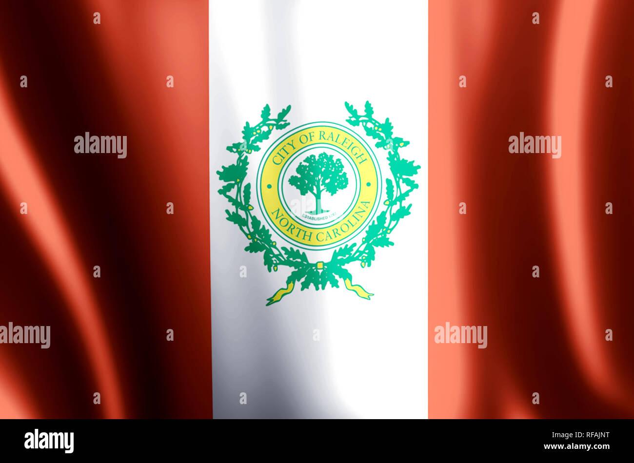 Raleigh stylish waving and closeup flag illustration. Perfect for ...