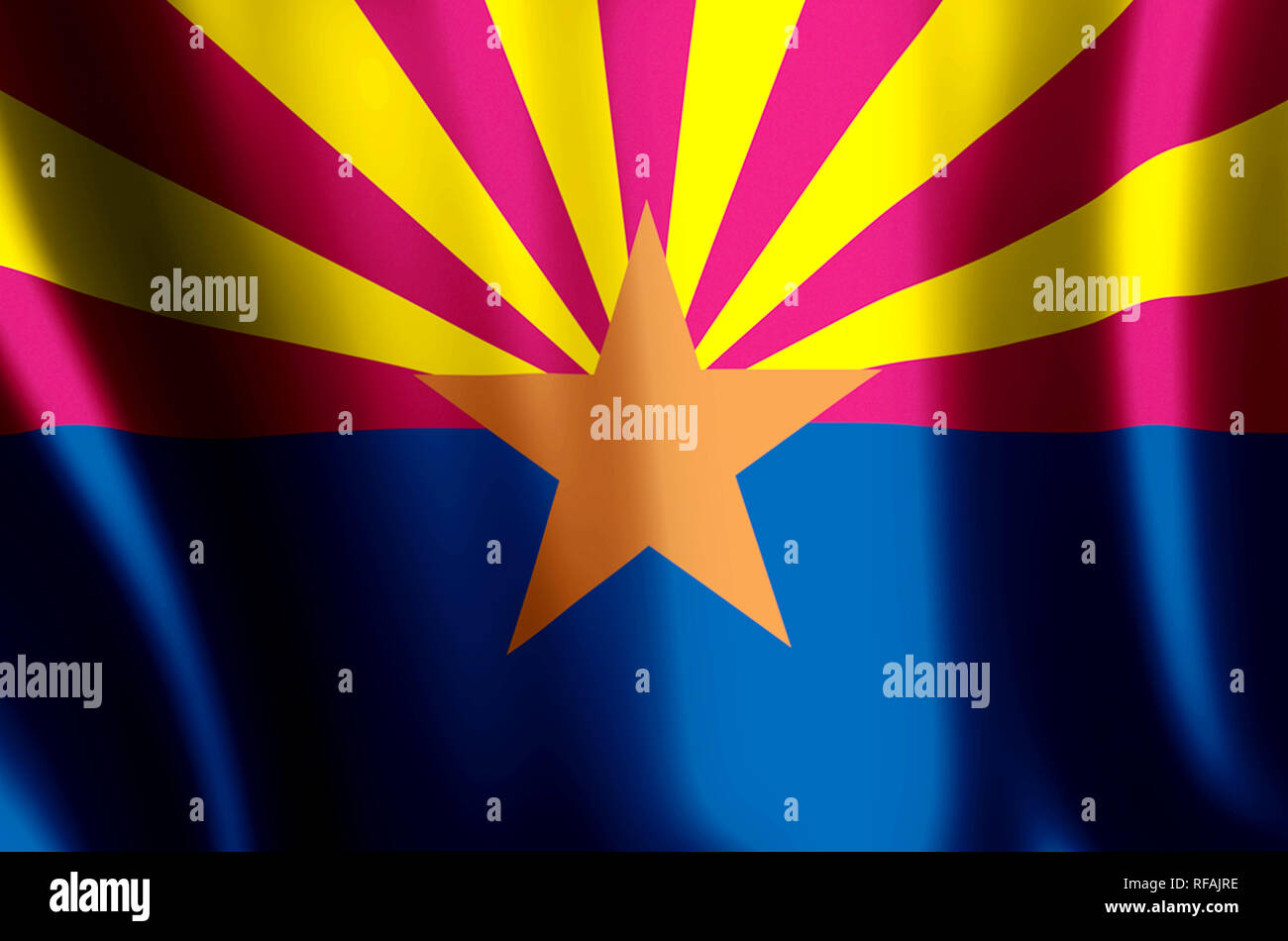 Arizona stylish waving and closeup flag illustration. Perfect for ...
