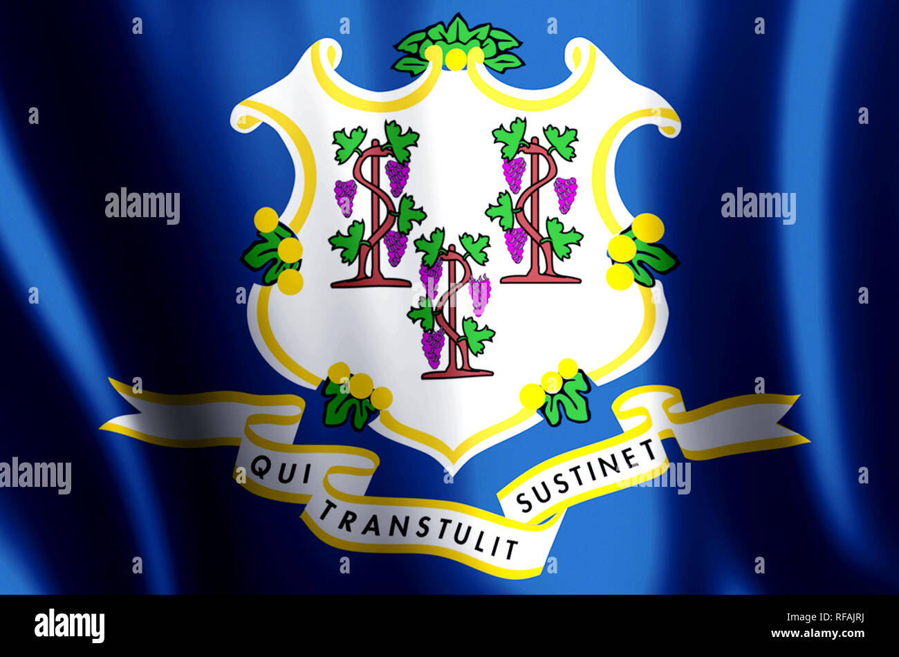 Connecticut stylish waving and closeup flag illustration. Perfect for ...