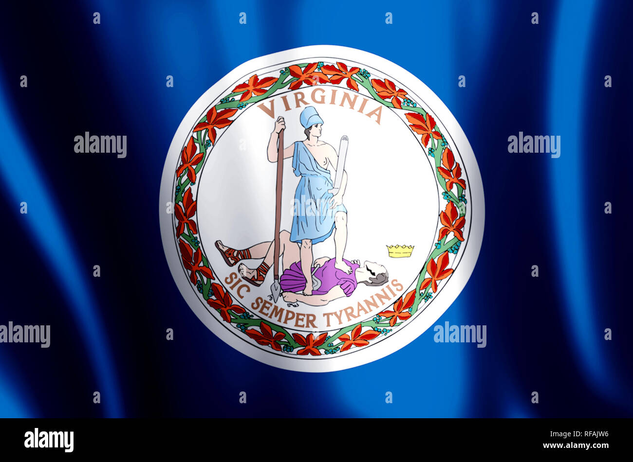 Virginia stylish waving and closeup flag illustration. Perfect for ...