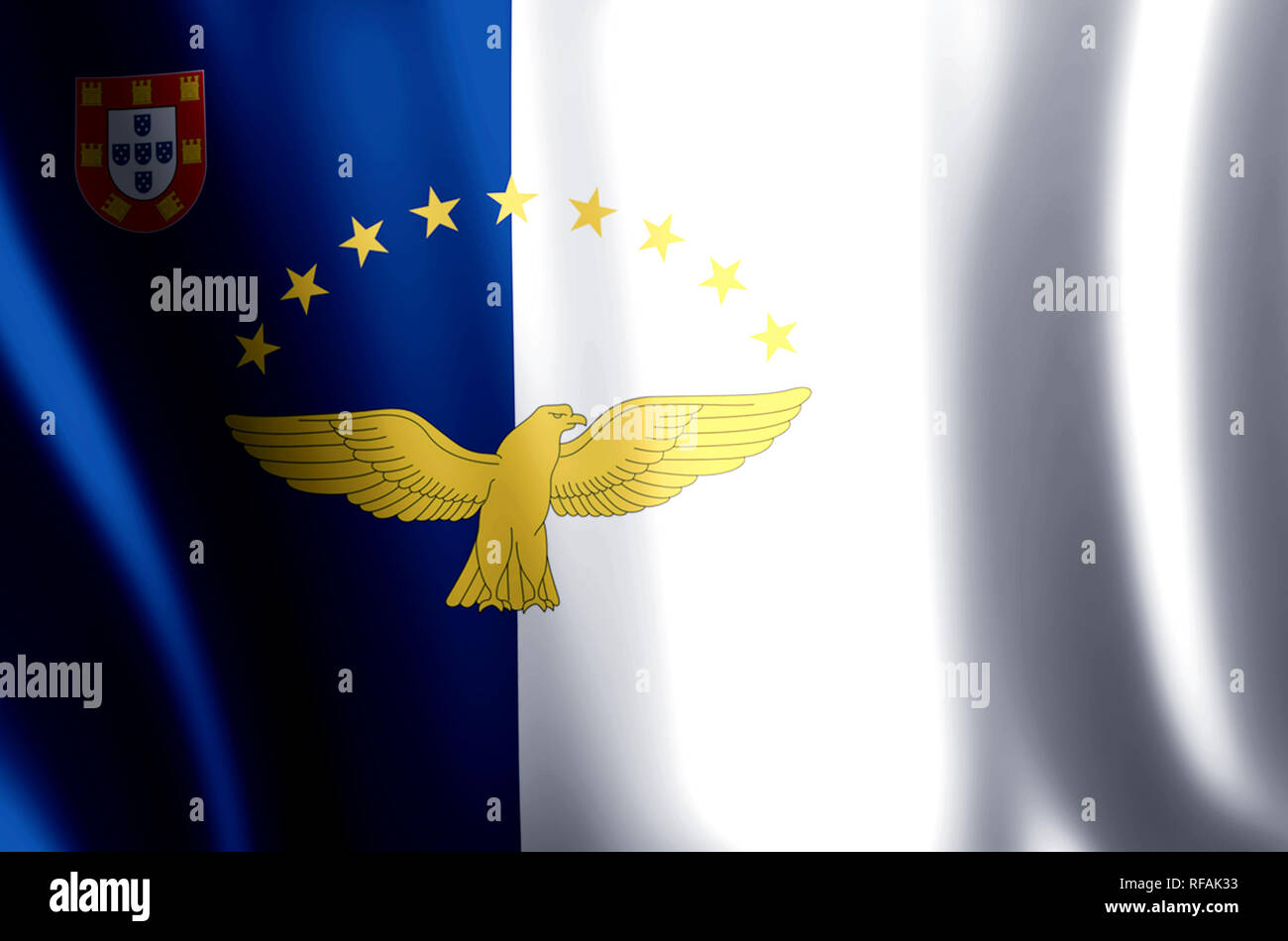 Azores stylish waving and closeup flag illustration. Perfect for ...