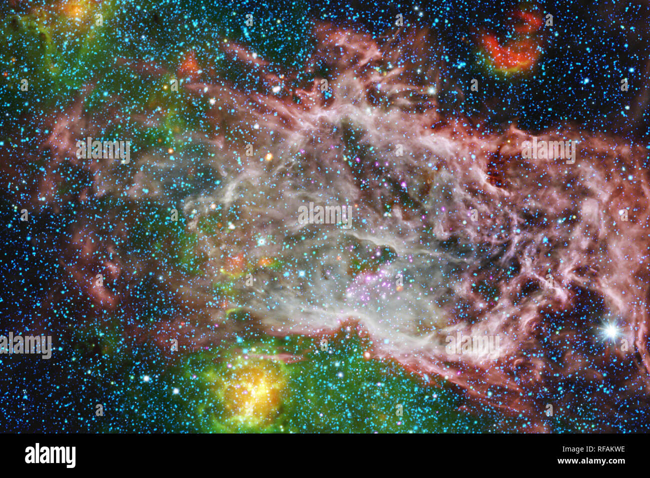 Cosmic landscape, colorful science fiction wallpaper with endless outer ...