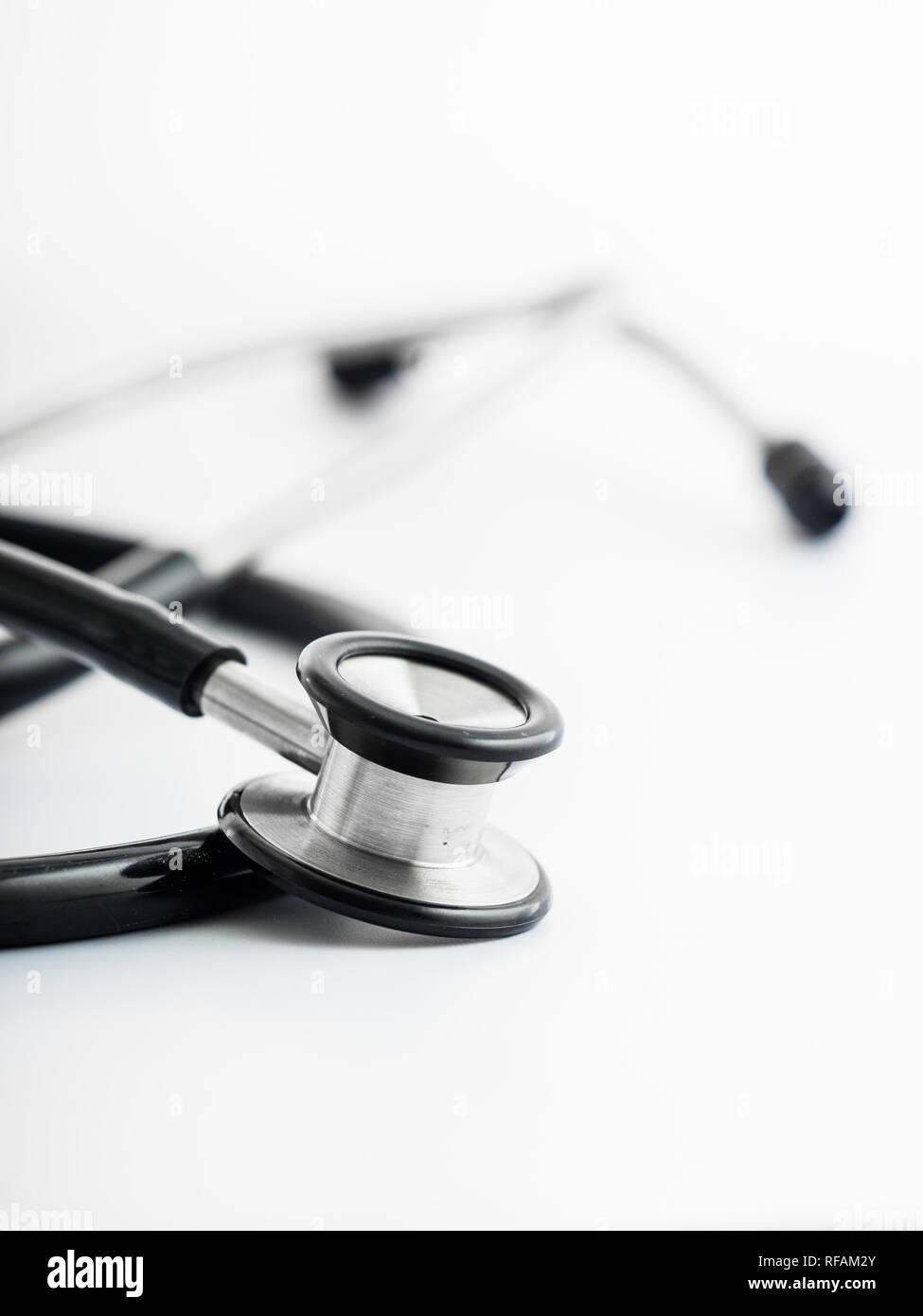 stethoscope on the white background, Studio shot Stock Photo - Alamy