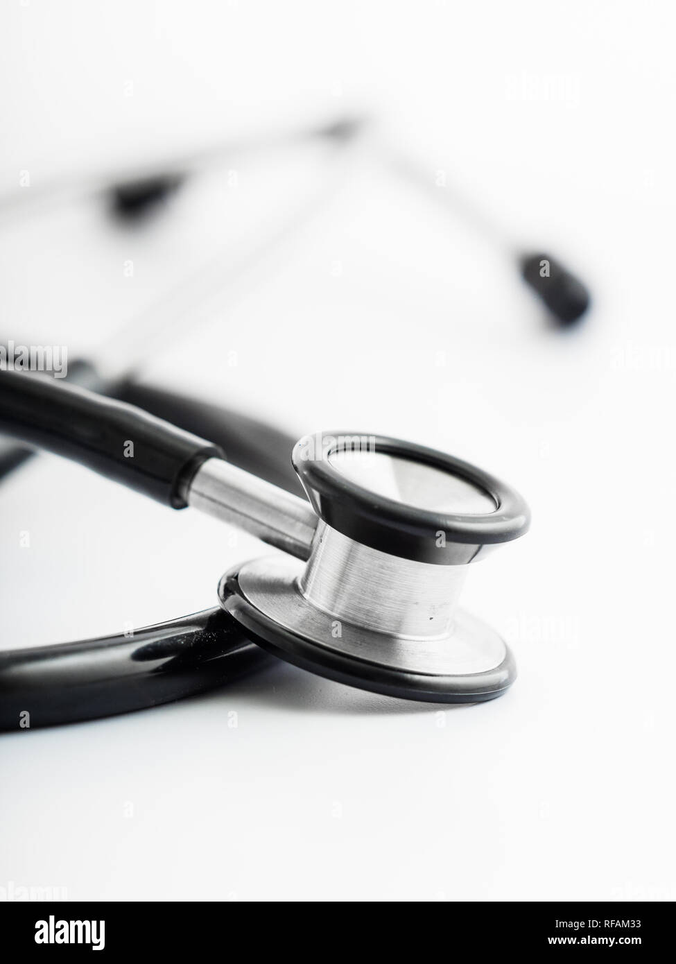 stethoscope on the white background, Studio shot Stock Photo - Alamy