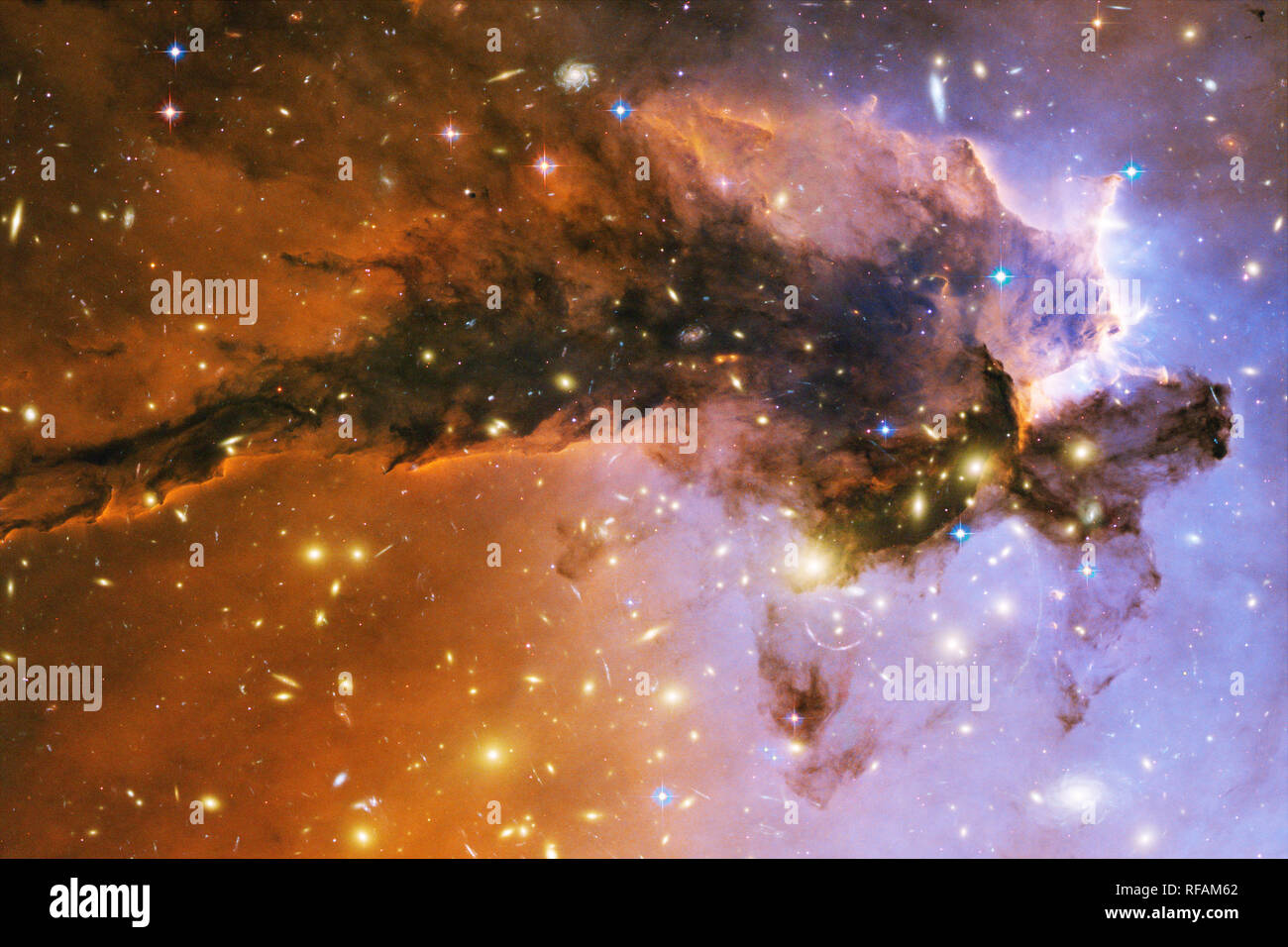 Universe scene with stars and galaxies in deep space showing the beauty ...