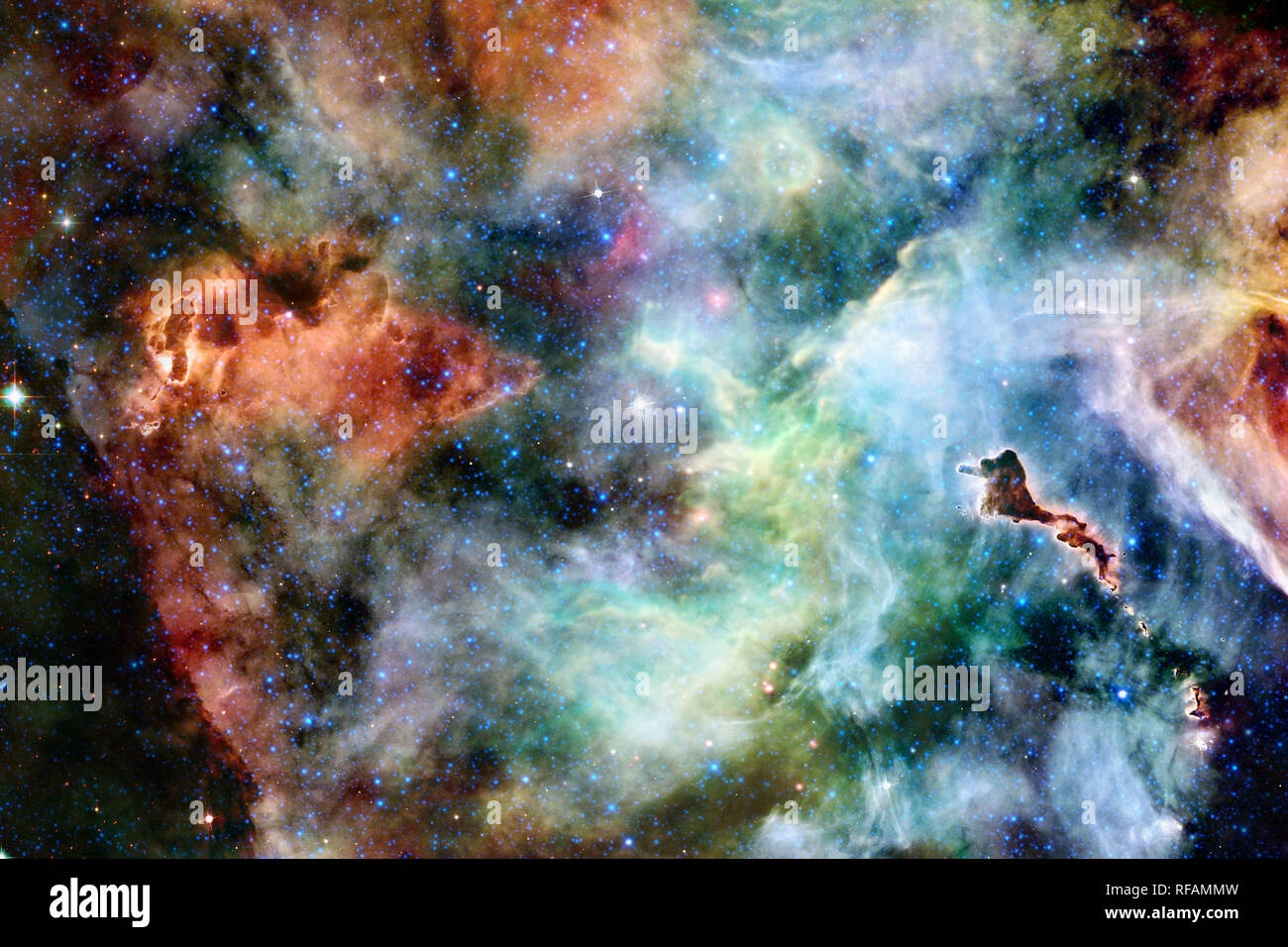 Glowing galaxy, awesome science fiction wallpaper. Elements of this image furnished by NASAnd ...