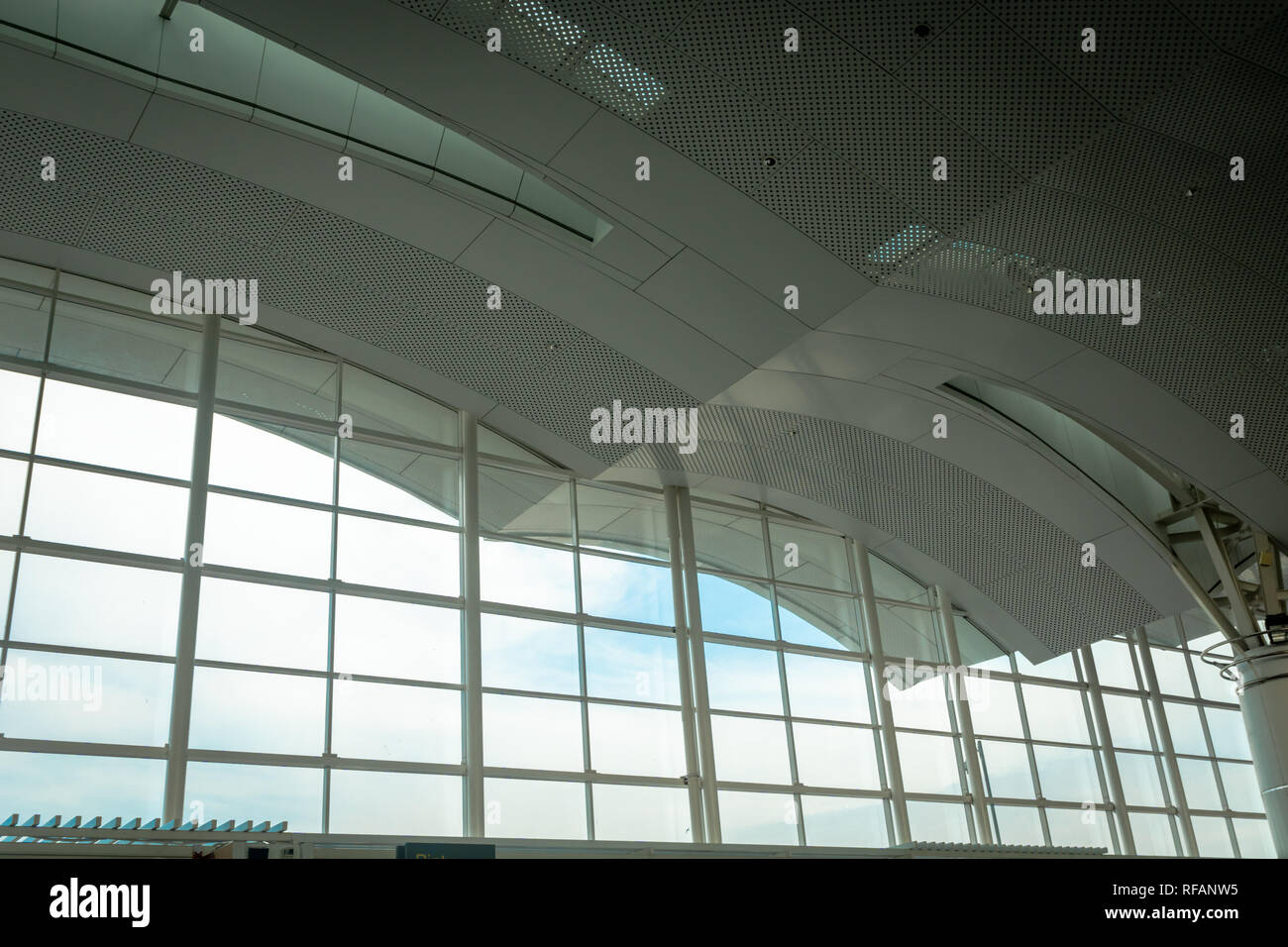 Airport window in departure terminal - for design use Stock Photo - Alamy