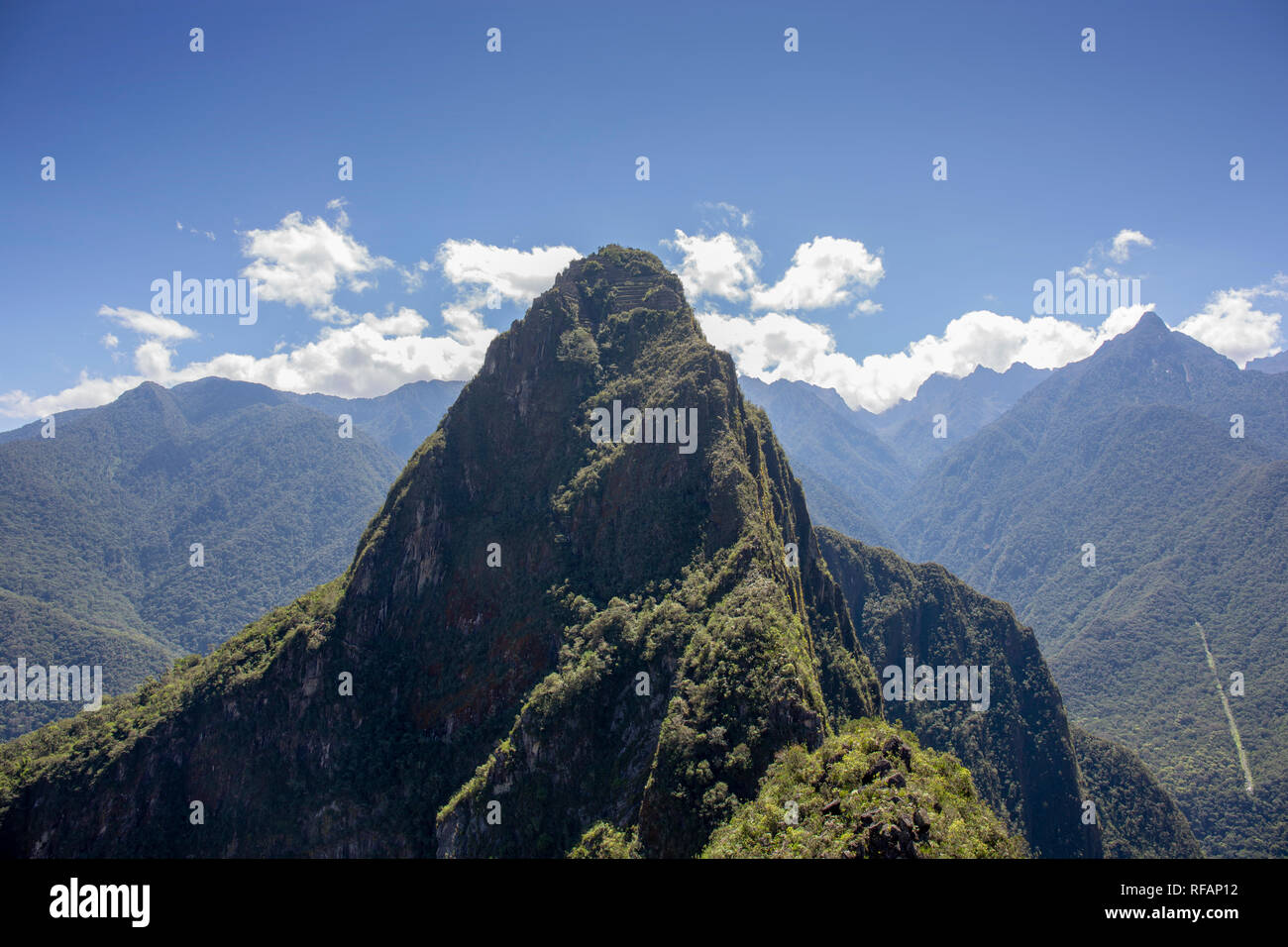 View of the ancient Inca City of Machu Picchu. The 15-th century Inca ...