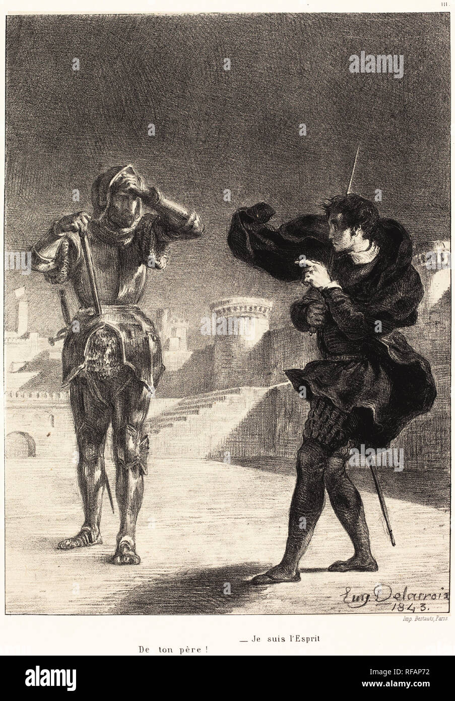 The Ghost on the Terrace (Act I, Scene V). Dated: 1843. Medium ...