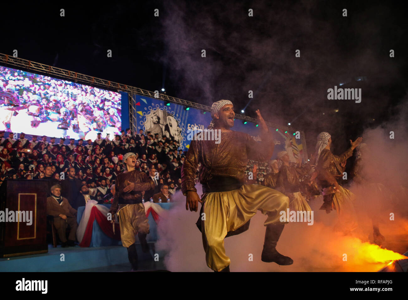 January 23, 2019 - Students attend the graduation ceremony for ...