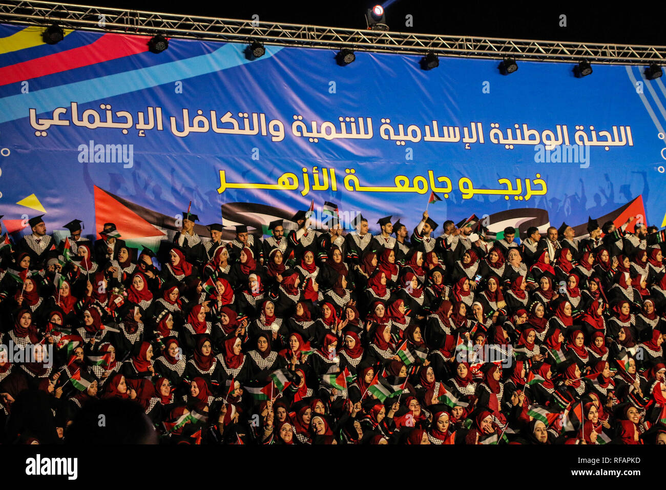 January 23, 2019 - Students attend the graduation ceremony for ...