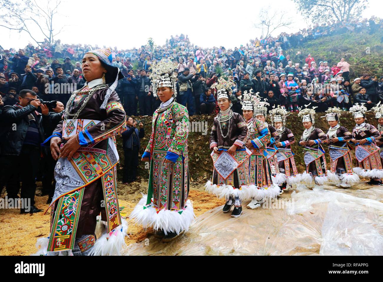 Rongjian, Rongjian, China. 24th Jan, 2019. Rongjiang, CHINA-People of ...