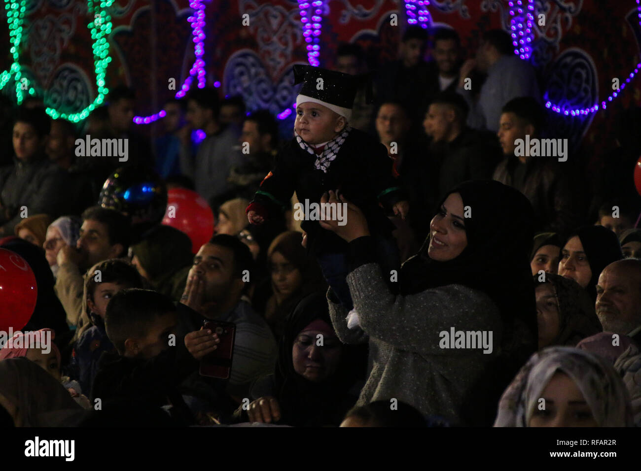 University graduates attend graduation ceremony hi-res stock ...