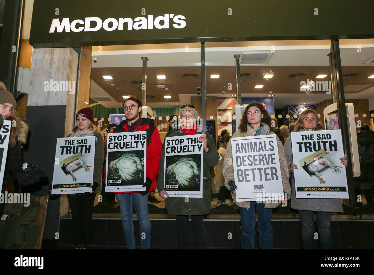 London, UK. 24th Jan 2019. 24th Jan, 2019. The Humane League UK ...