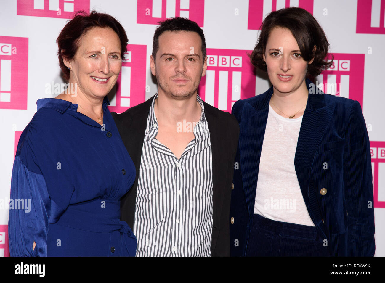 London, UK. 24th Jan, 2019. Andrew Scott, Fiona Shaw & Phoebe Waller ...