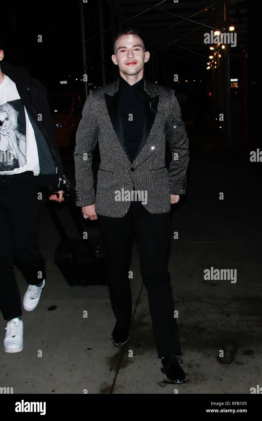 New York, NY, USA. 24th Jan, 2019. Adam Rippon arrives at the Town ...