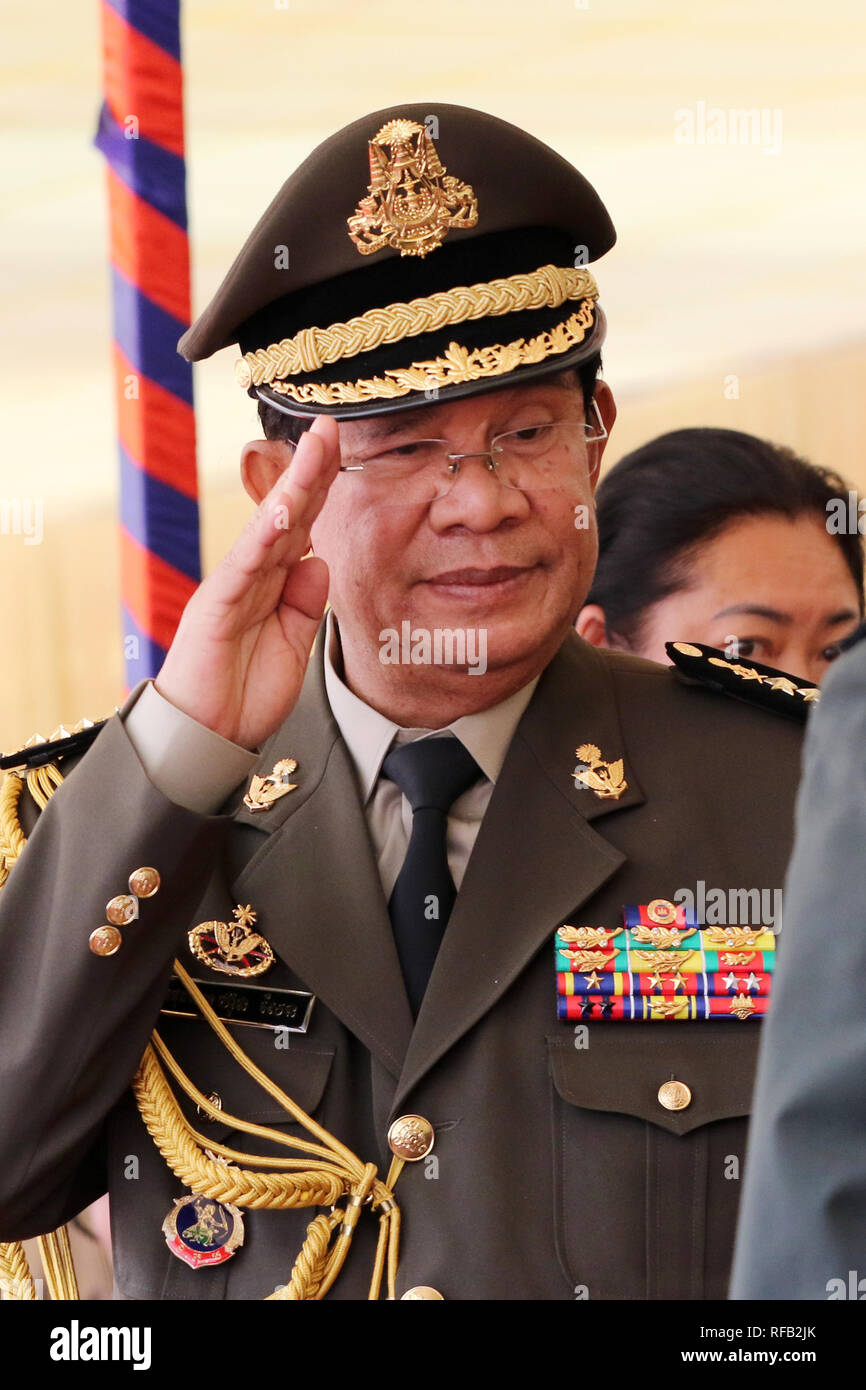 Phnom Penh. 24th Jan, 2019. Cambodian Prime Minister Samdech Techo Hun ...