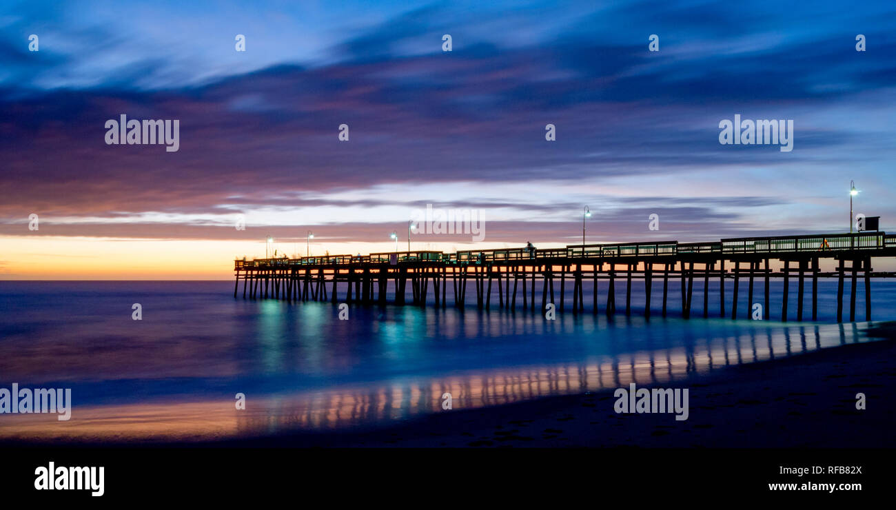 Beautiful, sunrise at Sandbridge Pier in Virginia Beach, Virginia Stock ...