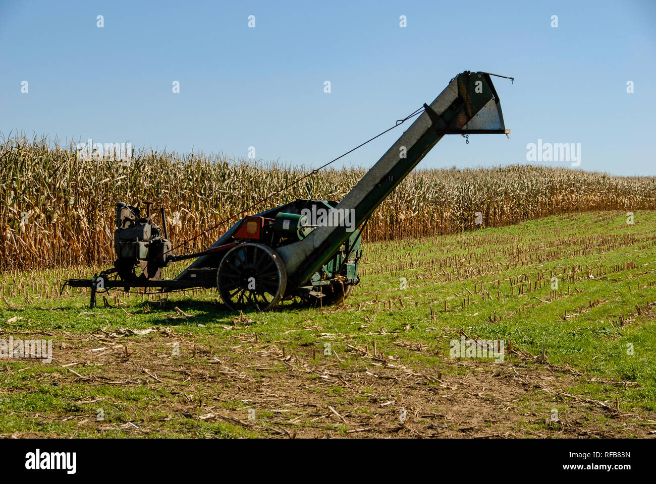 Old amish farm equipment seating hi-res stock photography and images ...