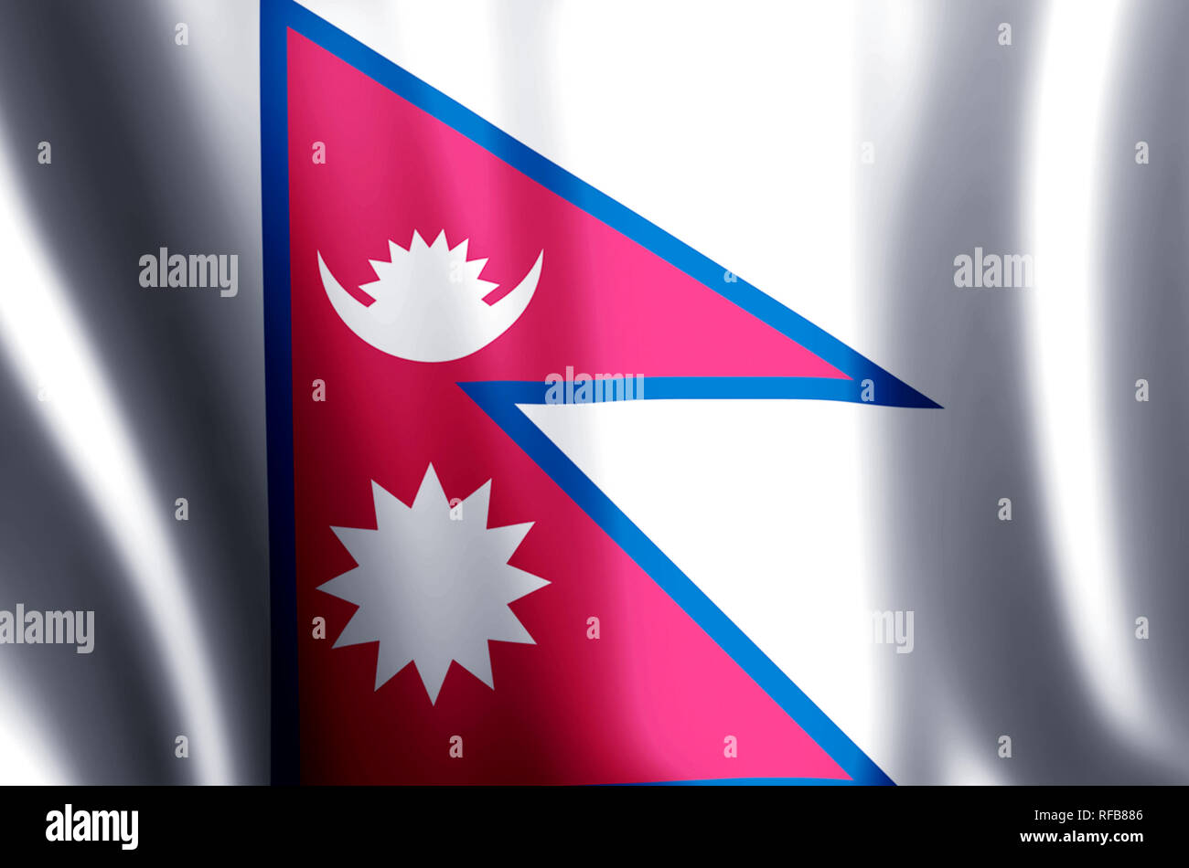 Nepal stylish waving and closeup flag illustration. Perfect for ...