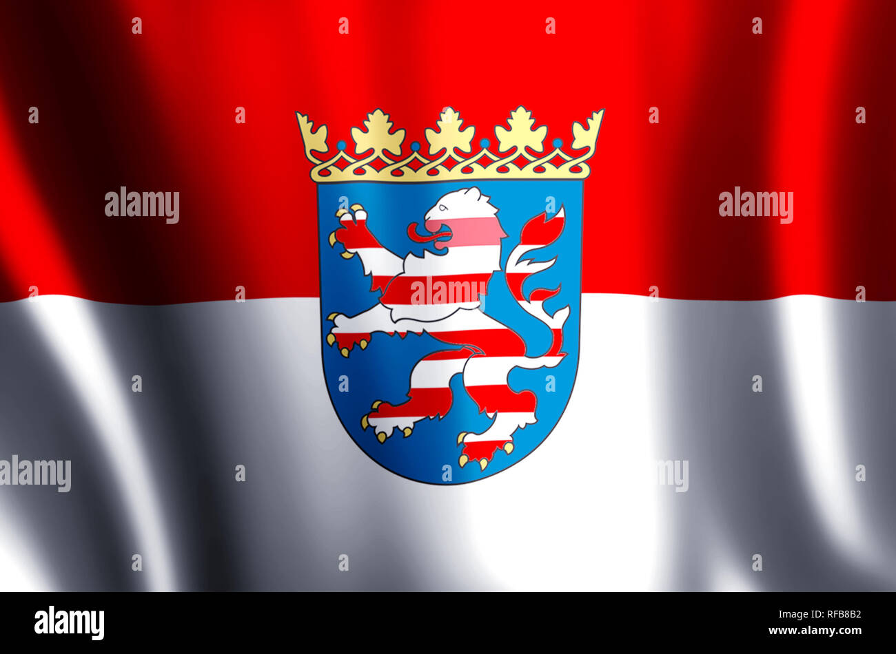 Hesse stylish waving and closeup flag illustration. Perfect for ...