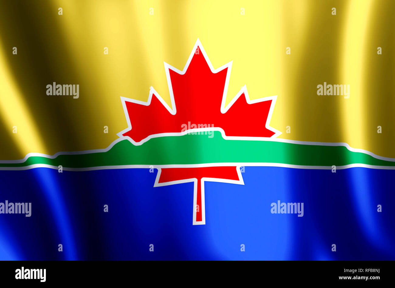 Thunder Bay stylish waving and closeup flag illustration. Perfect for ...