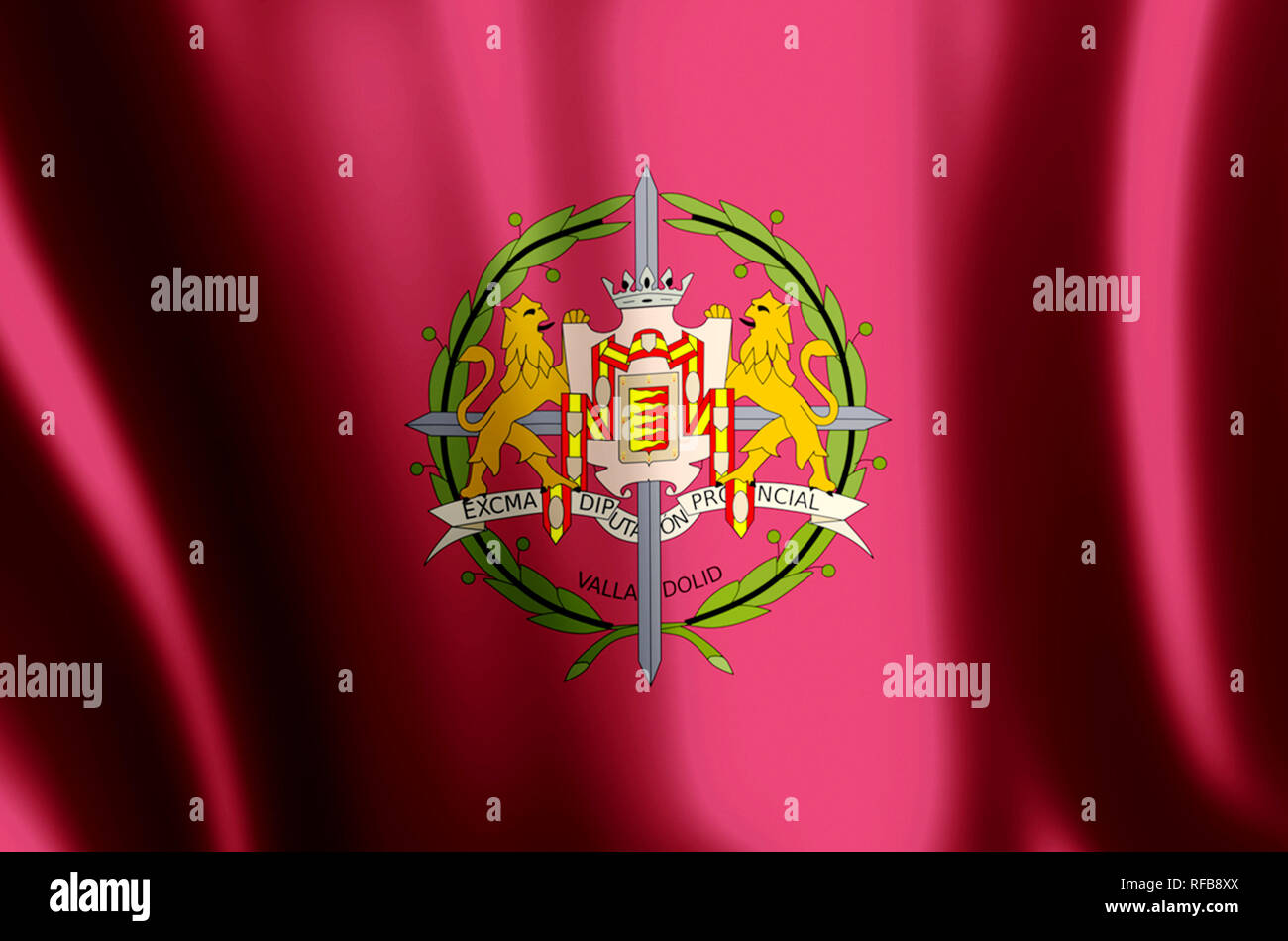 Valladolid stylish waving and closeup flag illustration. Perfect for ...