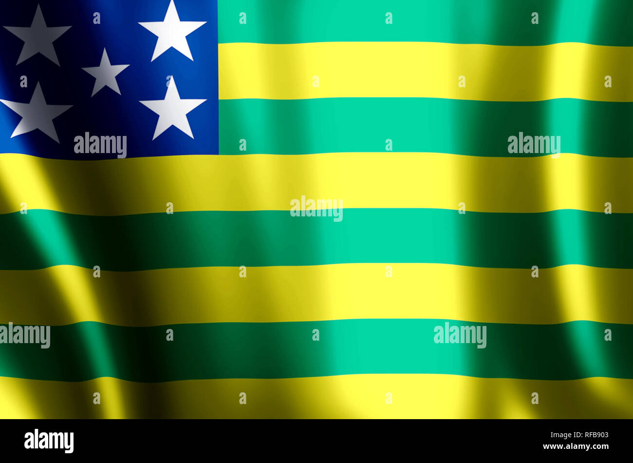 Flag of Goias stylish waving and closeup flag illustration. Perfect for ...