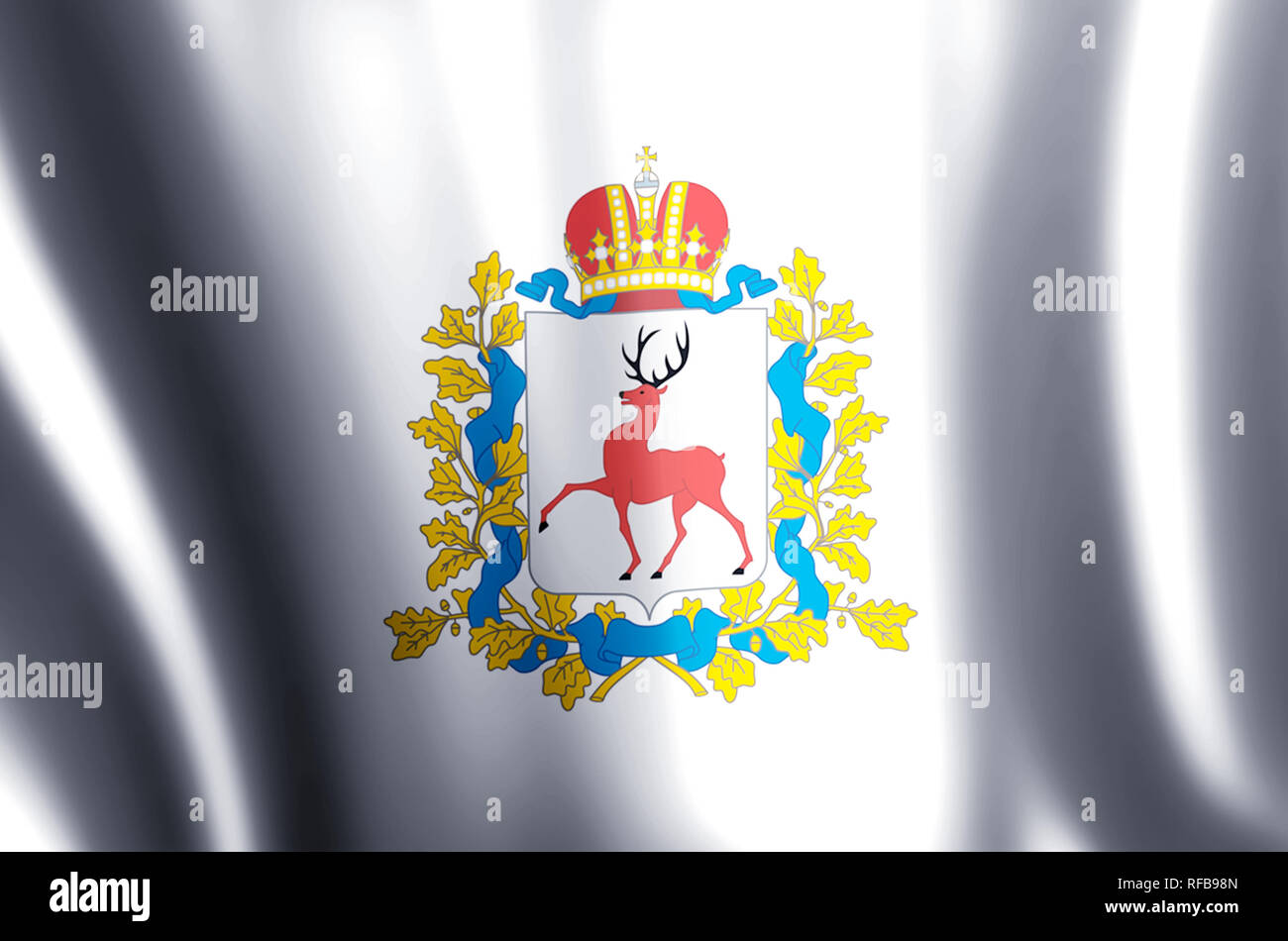Nizhny Novgorod Region stylish waving and closeup flag illustration ...