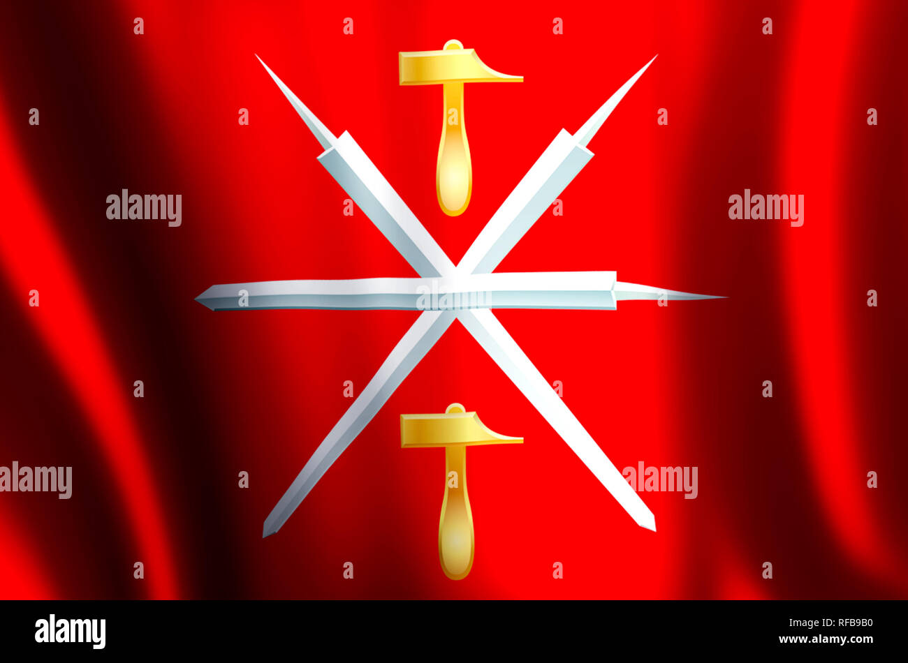 Tula stylish waving and closeup flag illustration. Perfect for ...