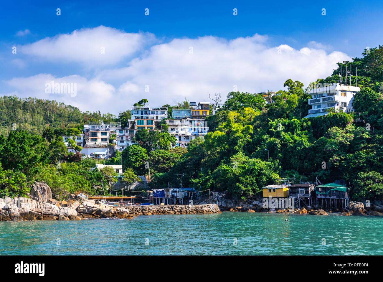The small fishing village of Yung Shue Wan on Lamma Island, Hong Kong ...