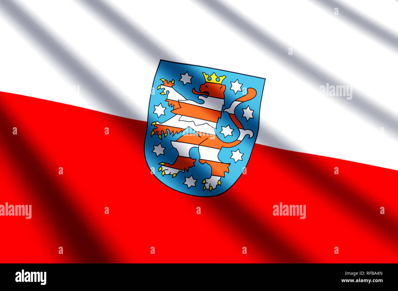 Thuringia waving and closeup flag illustration. Perfect for background ...