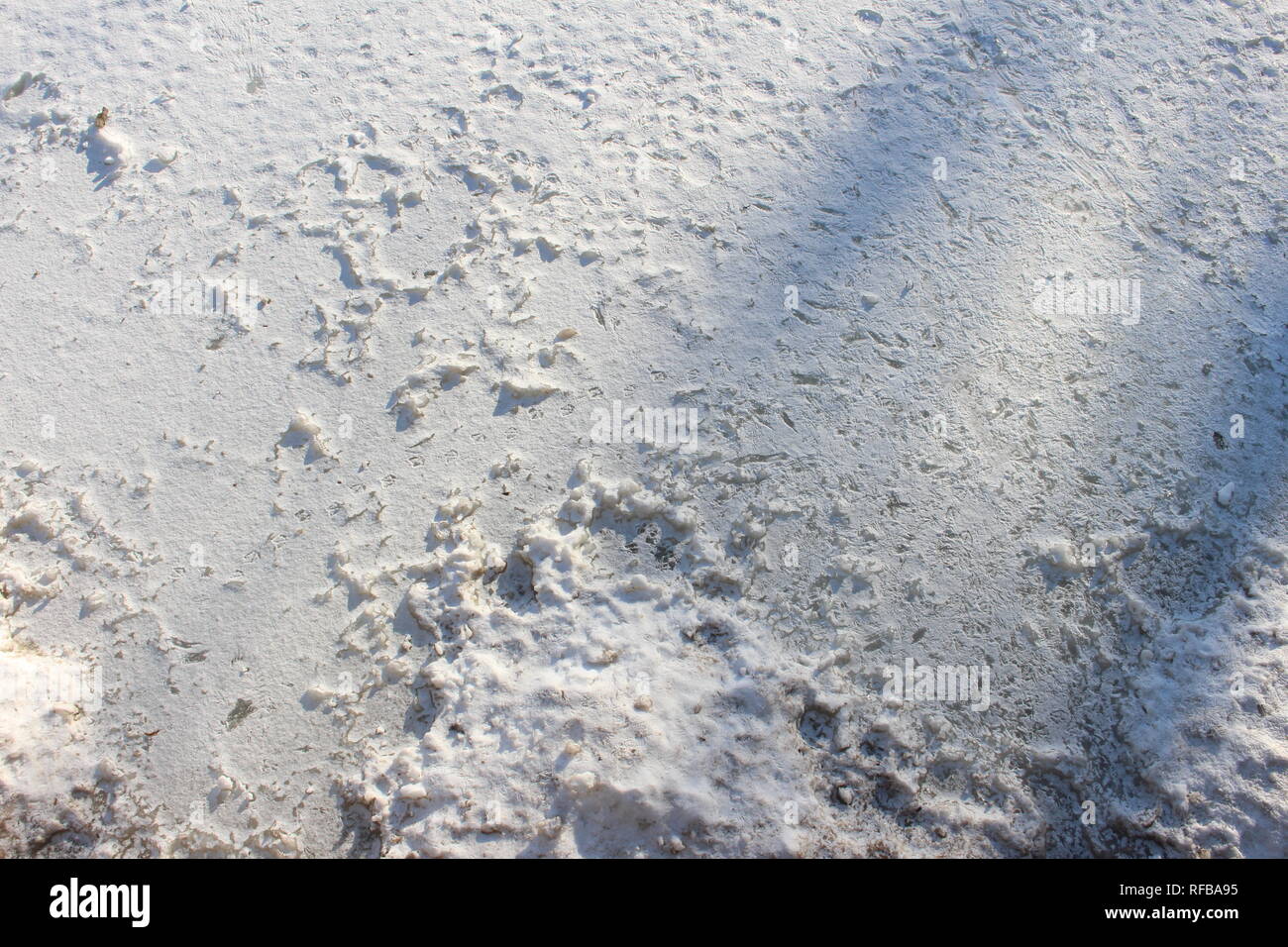 Frozen pond. Snow and ice background Stock Photo - Alamy