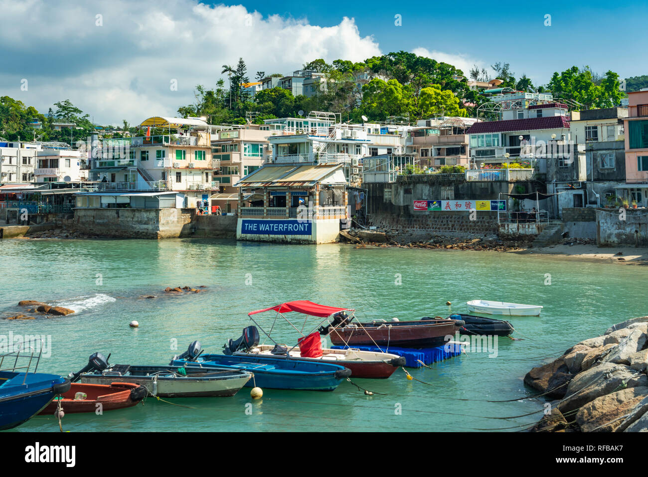The small fishing village of Yung Shue Wan on Lamma Island, Hong Kong ...