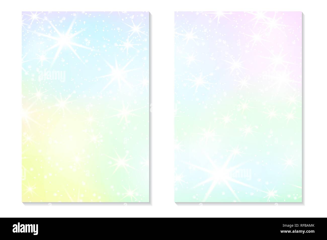 Unicorn rainbow background. Holographic sky in pastel color. Bright ...