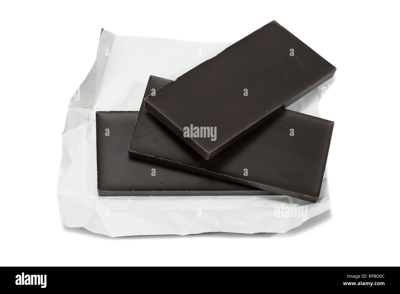 Dark chocolate isolated on white background Stock Photo - Alamy