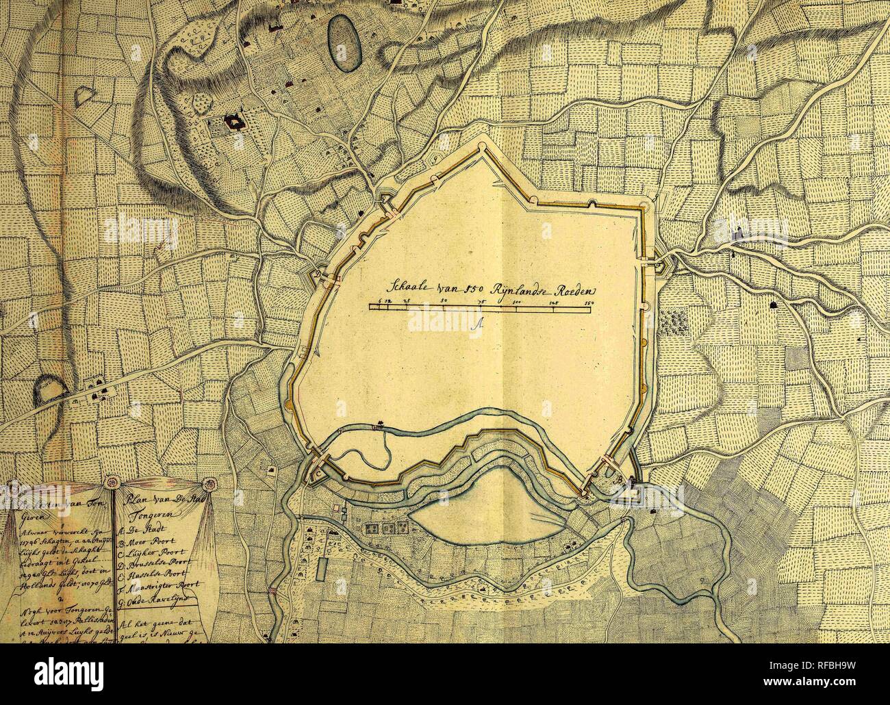 Plattegrond van Tongeren, ca. 1701-1715. Plan van de stad Tongeren ...