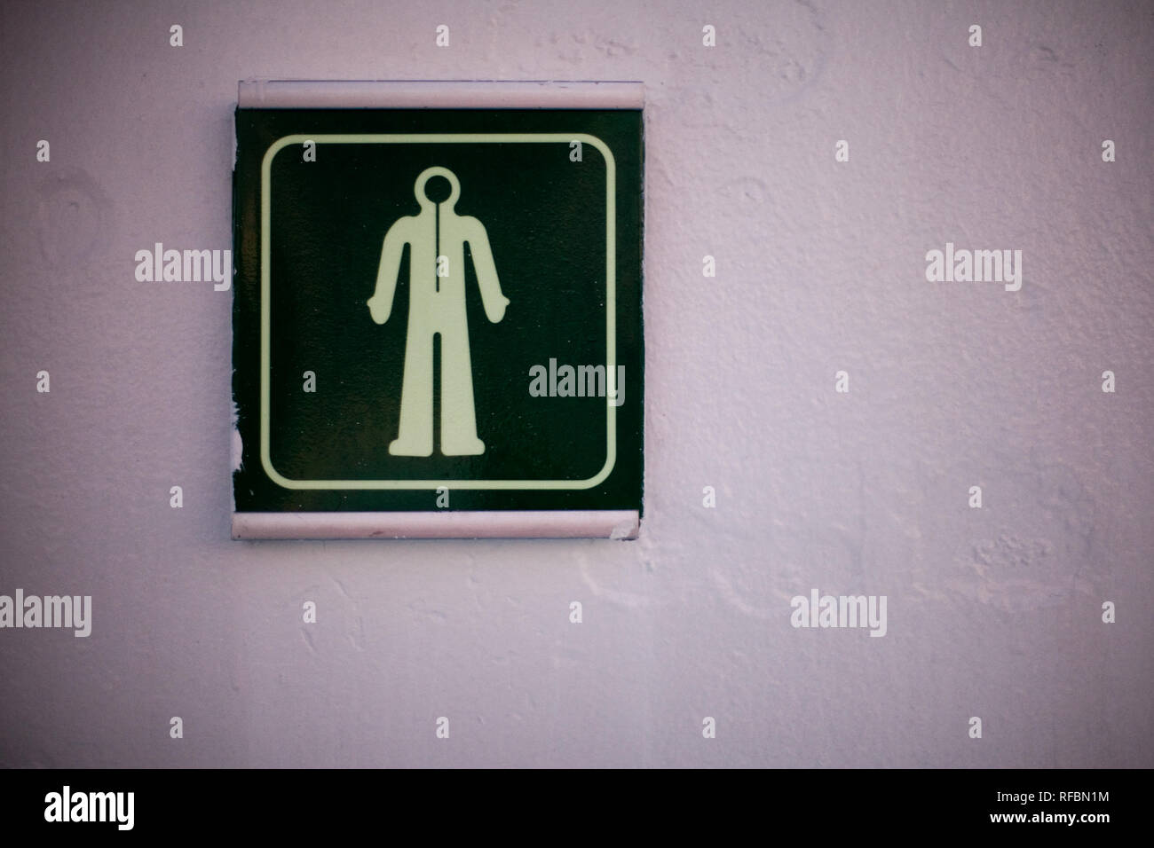 sign with a man Stock Photo - Alamy
