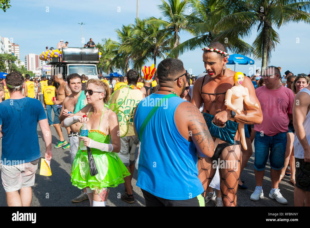 RIO DE JANEIRO - JANUARY 30, 2016: A young Brazilian man wearing ...