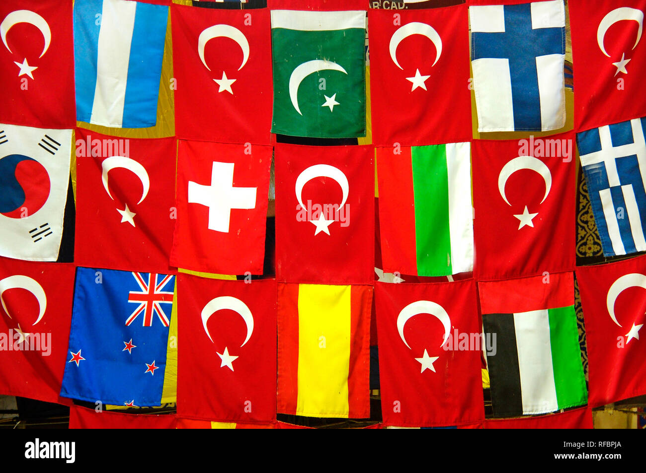 Flags of different countries. Istambul, Turkey Stock Photo - Alamy