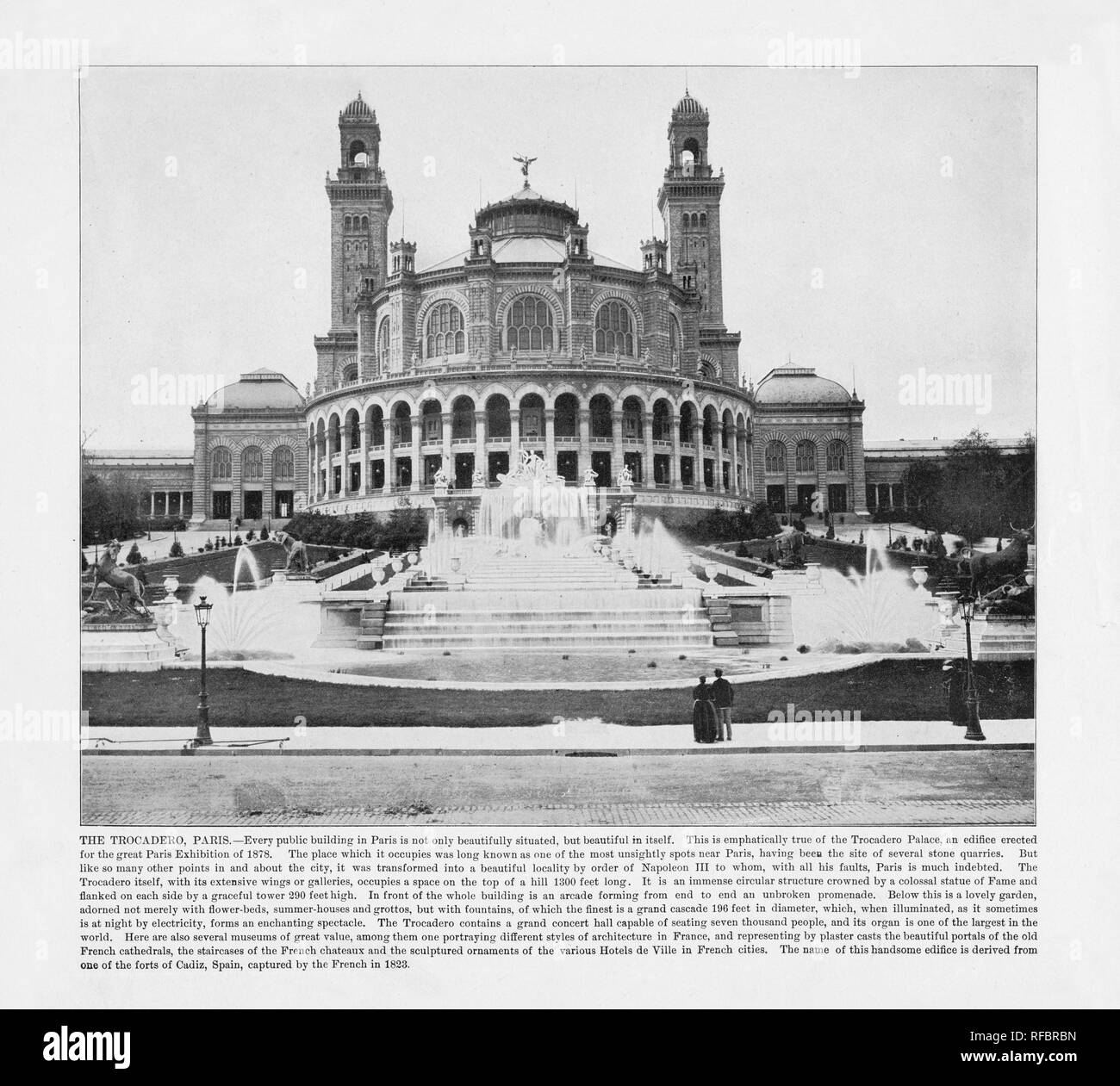 The Trocadero, Paris, Antique Paris Photograph, 1893 Stock Photo - Alamy