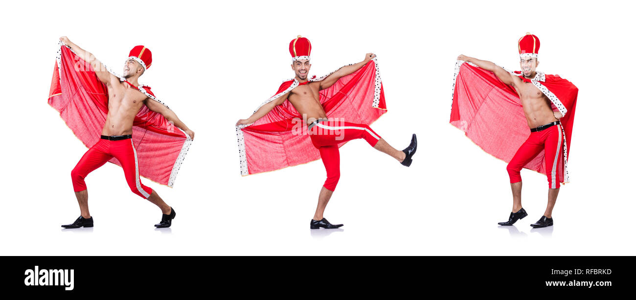 King in funny concept on white Stock Photo - Alamy